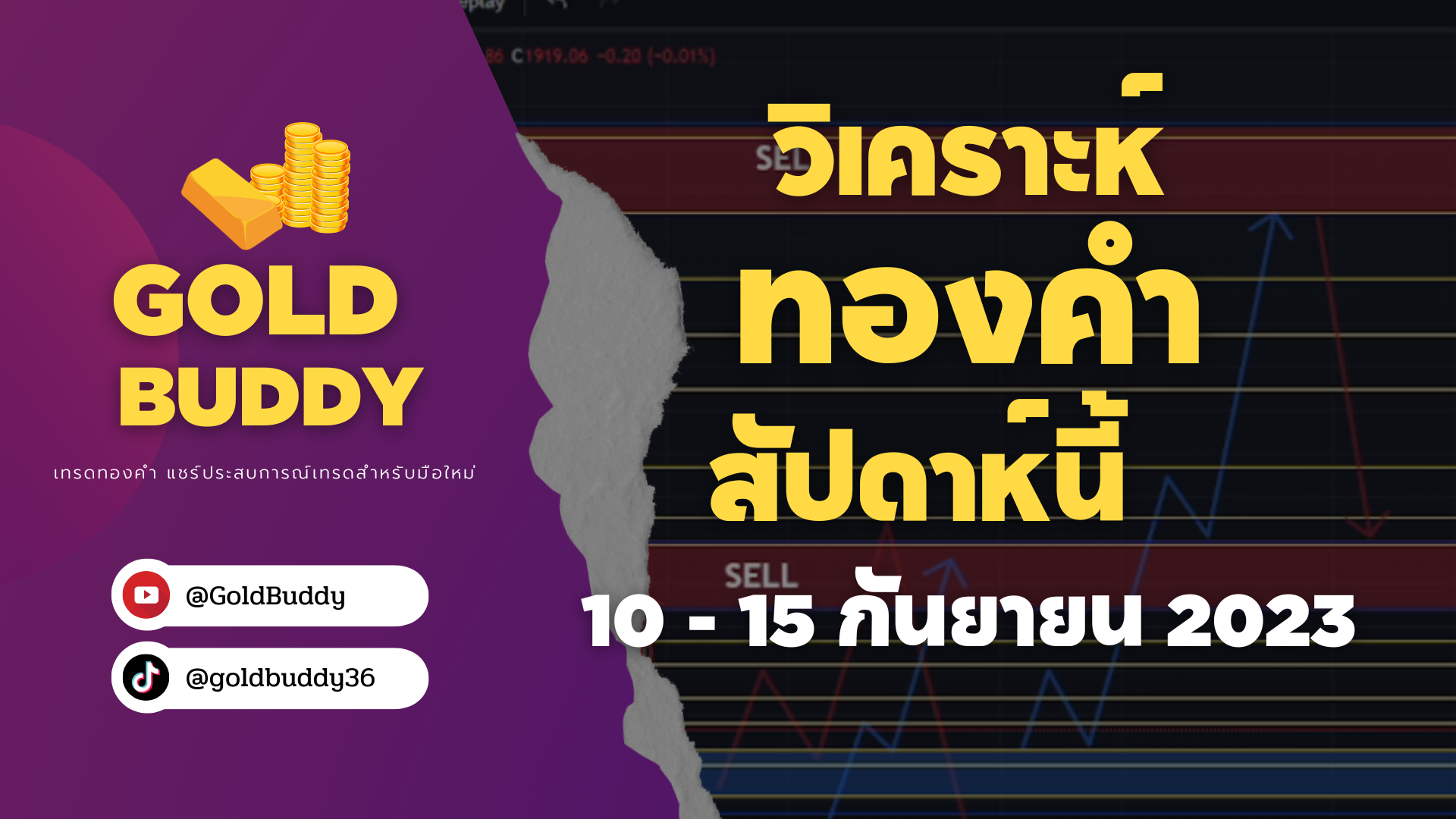 วางแผนเทรดทองคำ สัปดาห์นี้ 11 -15 กันยายน 2023 - GOLD BUDDY TRADER